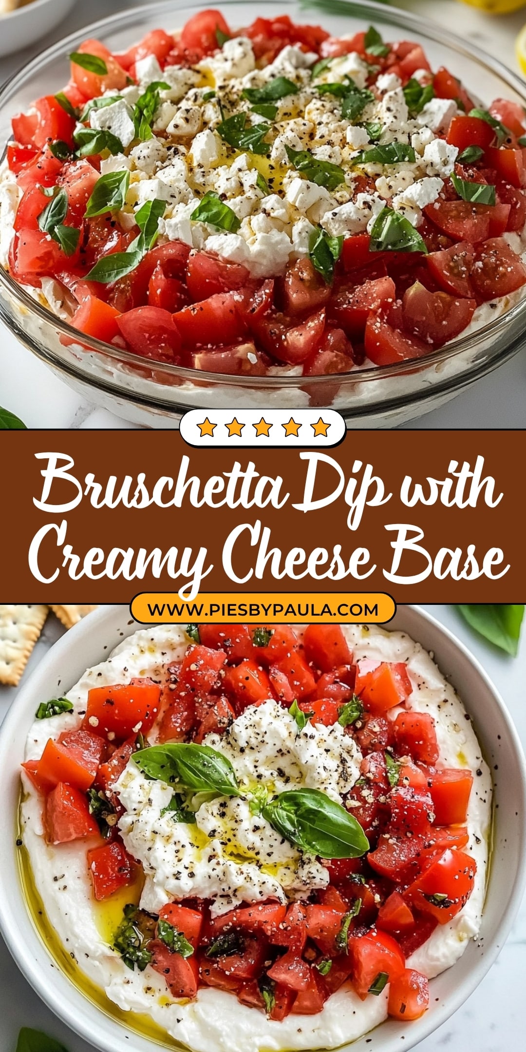 Bruschetta Dip: Creamy Tomato Basil Appetizer Recipe