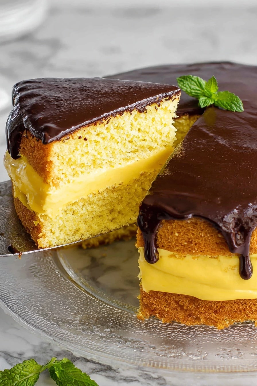 Boston Cream Pie with Chocolate Glaze | Irresistible Dessert