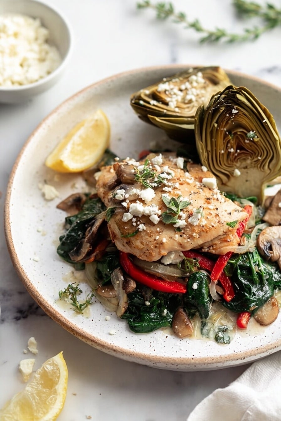 Sheet Pan Chicken with Artichokes and Goat Cheese | Easy & Delicious