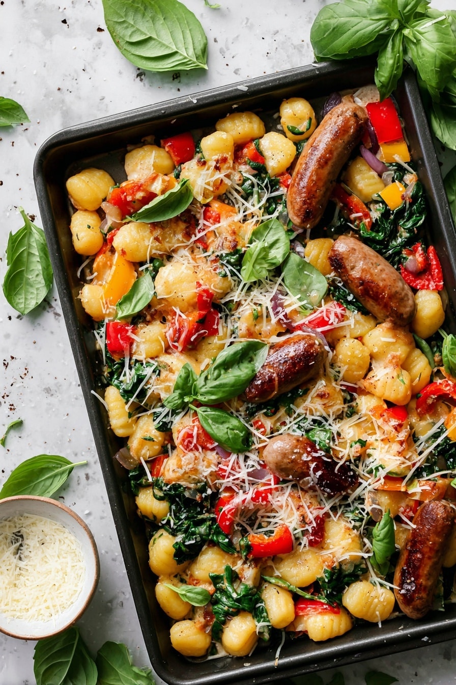 Sheet Pan Gnocchi with Kielbasa and Vegetables: Easy & Flavorful