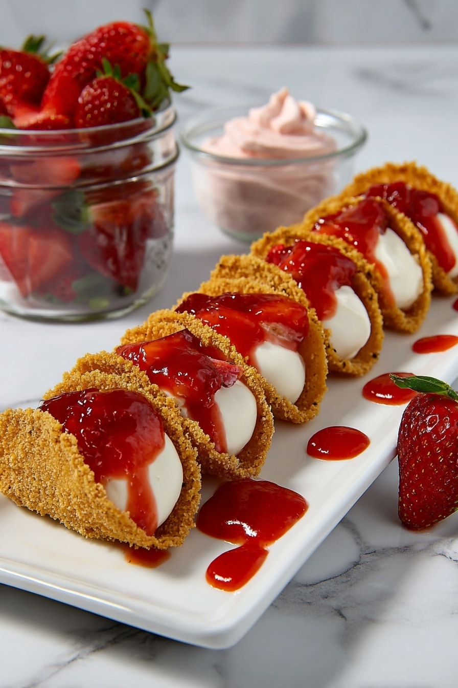 Strawberry Cheesecake Tacos – Irresistible Handheld Dessert