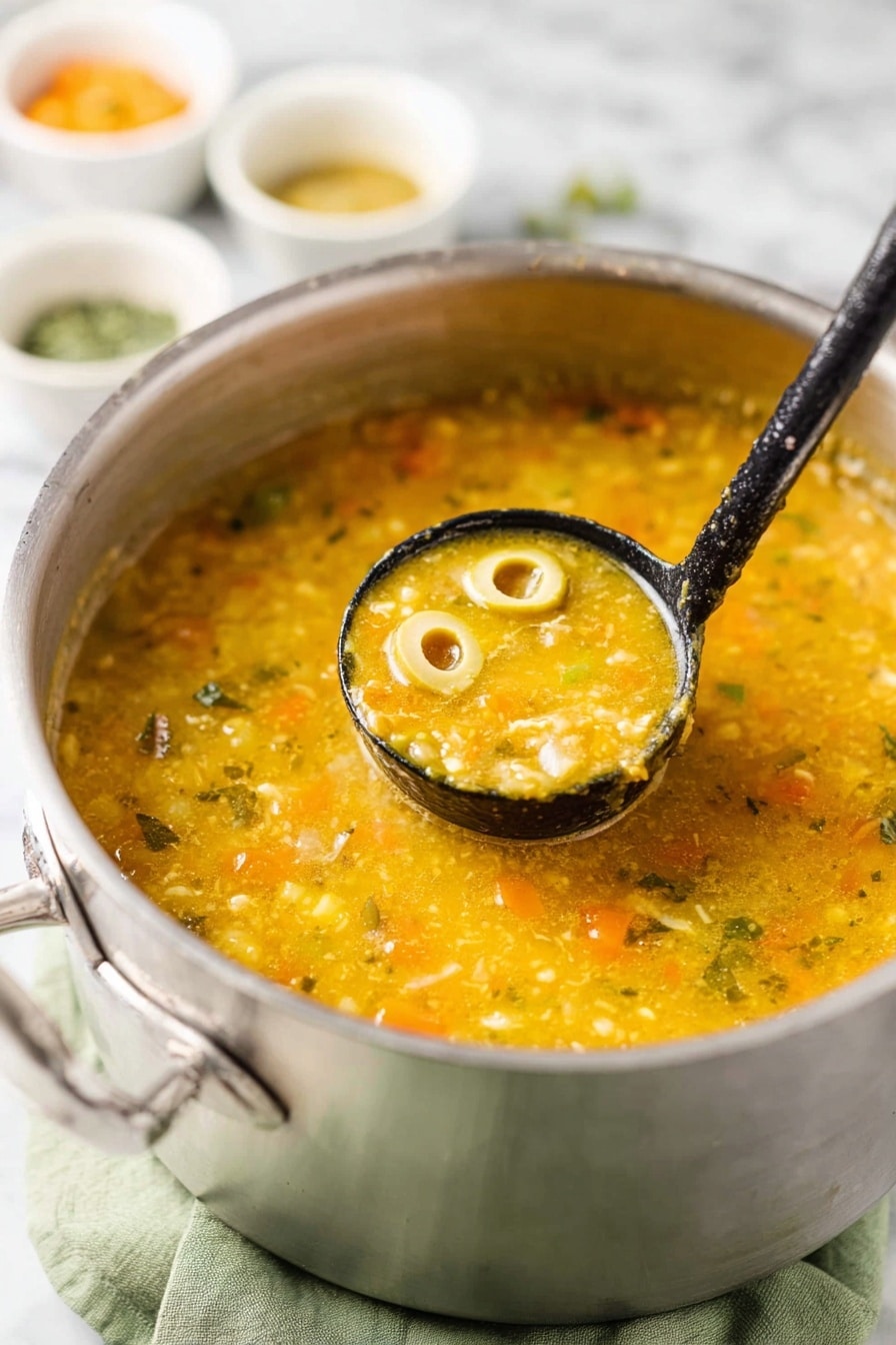 Green Olive Soup with Beans and Herbs | Flavorful & Hearty