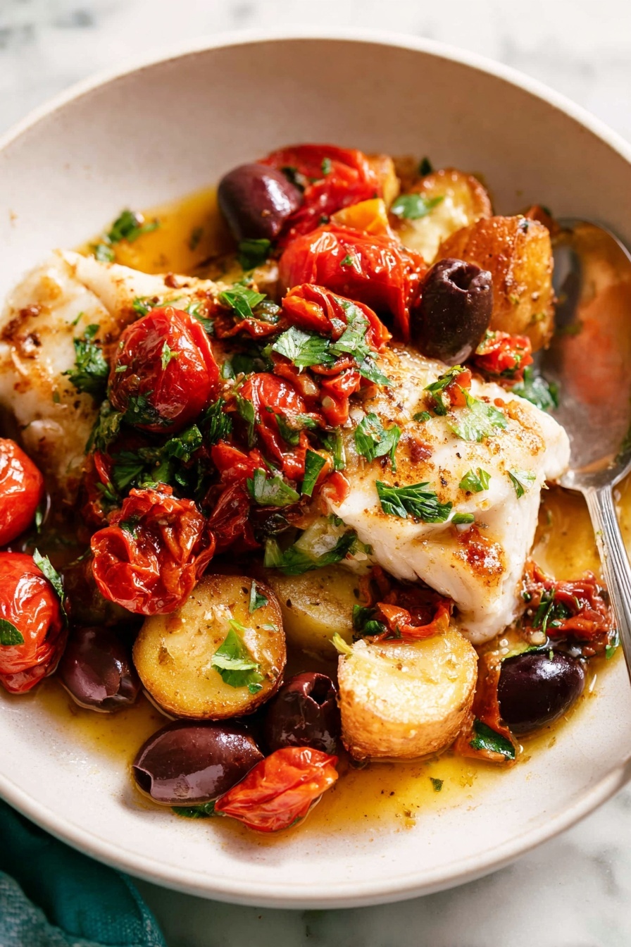 Puttanesca Fish Bake with Roasted Potatoes – Delicious & Easy