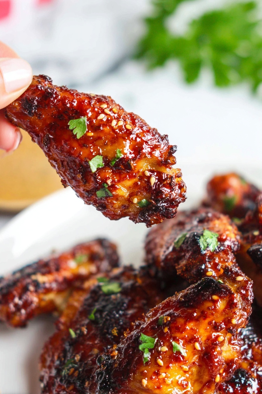 Hot Honey Mustard Chicken Wings in Air Fryer | Irresistibly Crispy