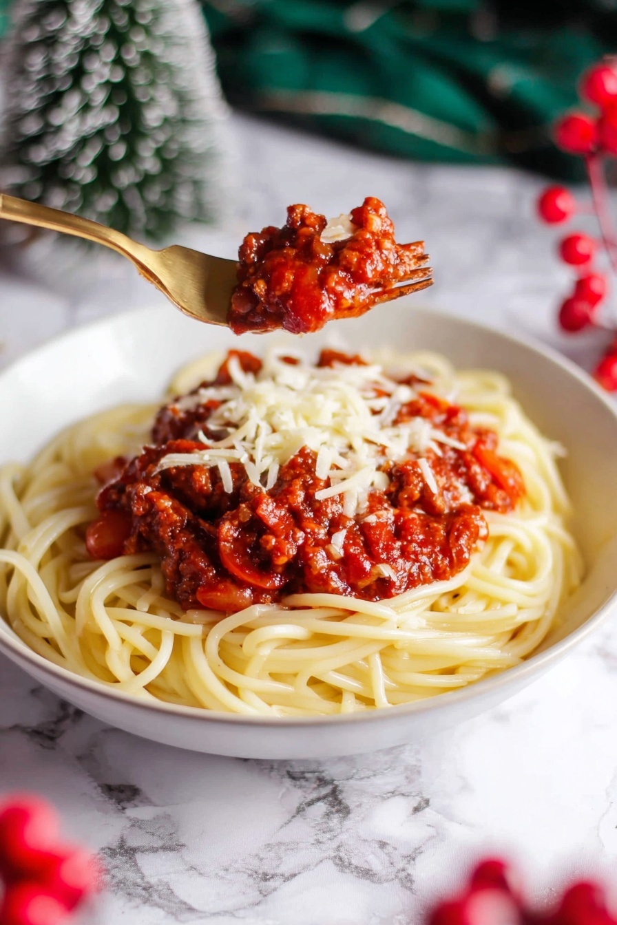 Filipino Spaghetti with Hot Dogs and Banana Ketchup - Delicious & Easy